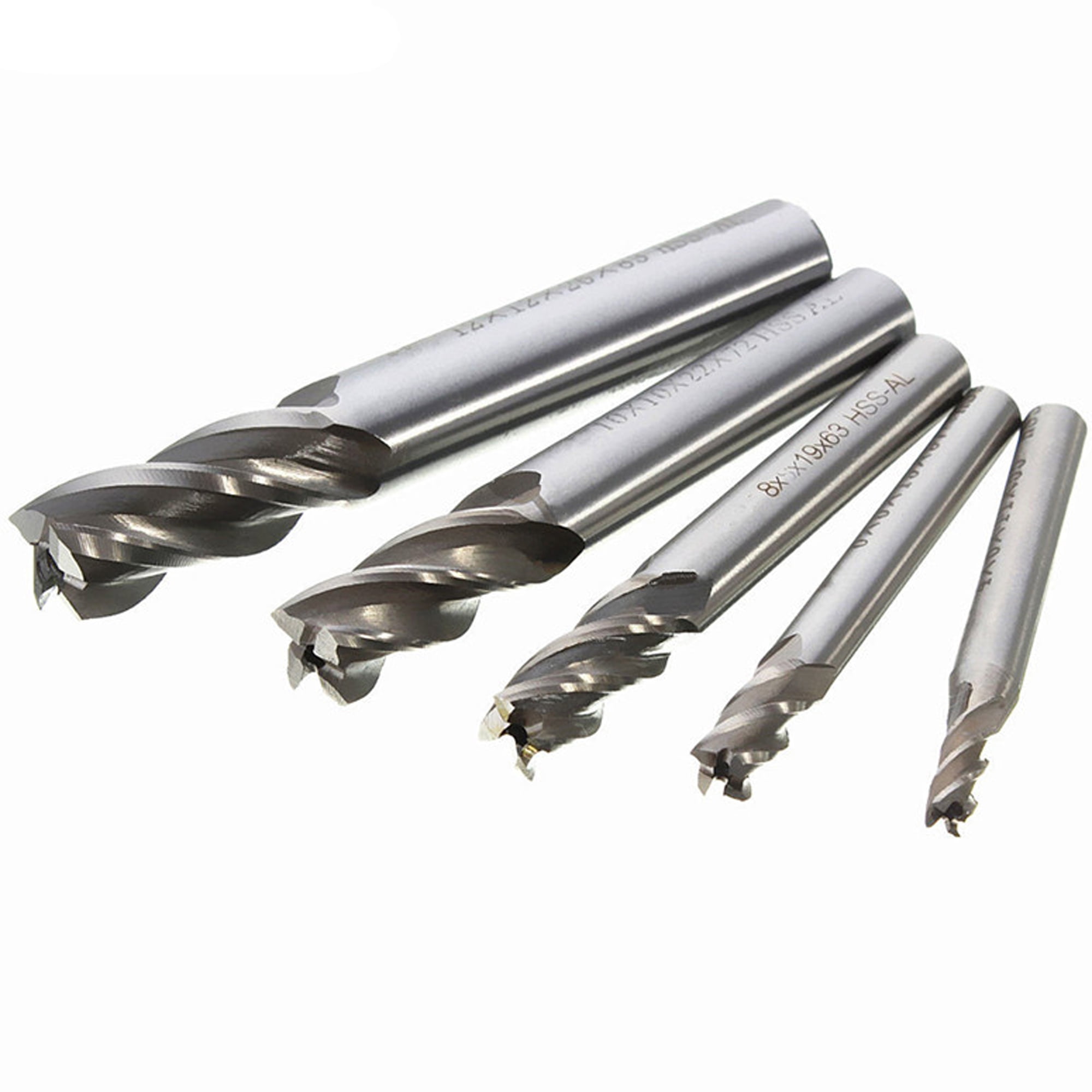 LELINTA 4mm/ 6mm/ 8mm/ 10mm/ 12mm HSS Straight ShaLELINTA 4-Flute End ...