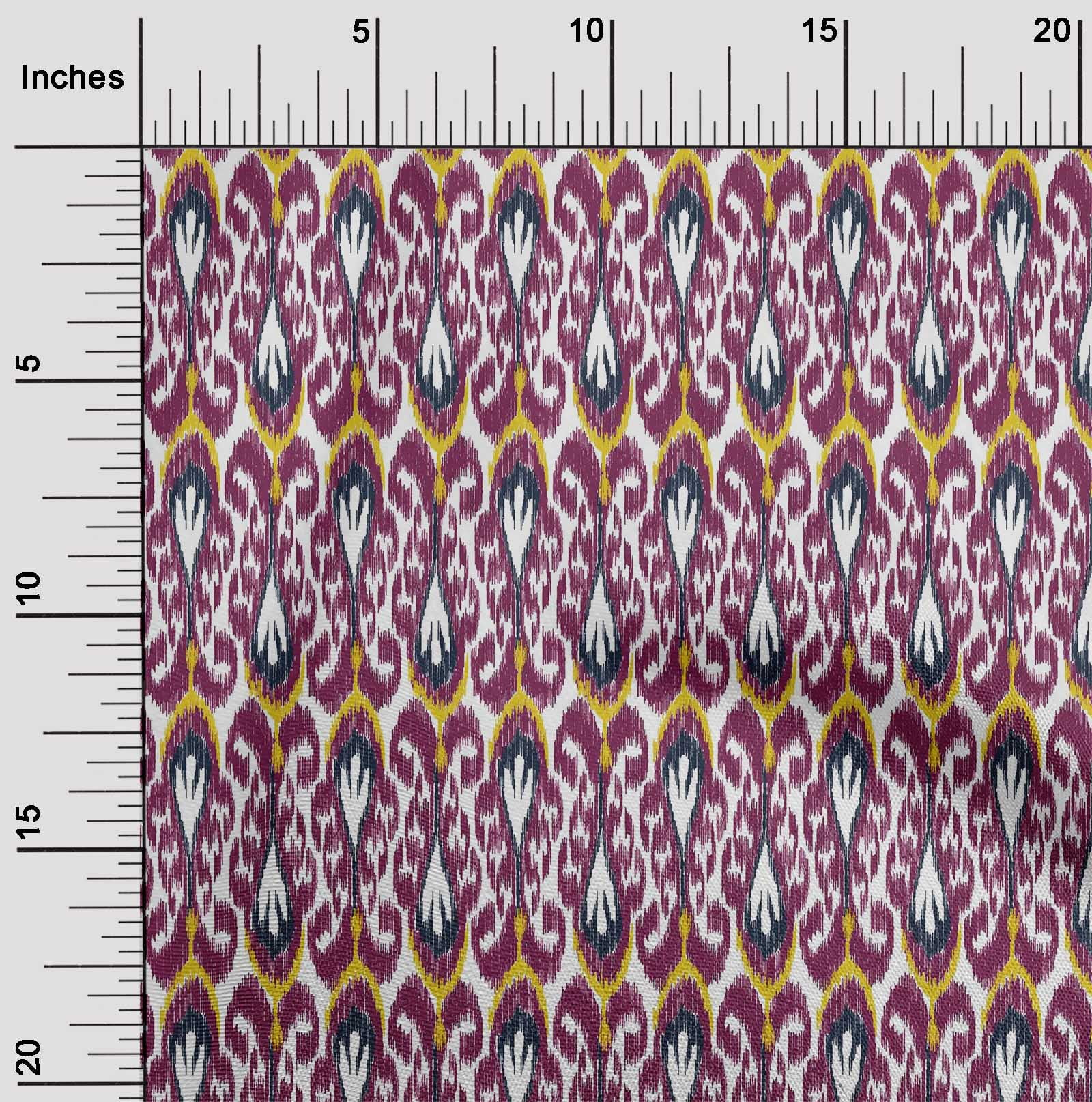 oneOone Silk Tabby Fabric Ethnic Ikat Print Fabric By The Yard 42 Inch ...