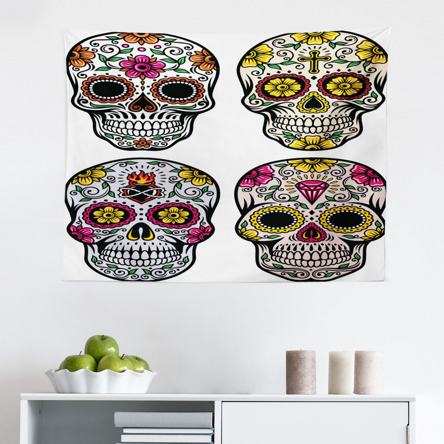 Day of The Dead Tapestry, Dia de Los Muertos Spanish Culture Mexican ...