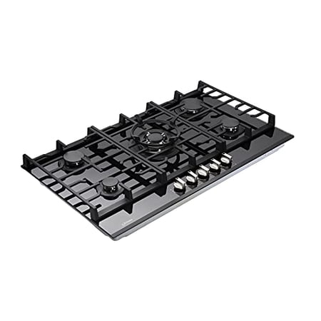 34 Inch Gas Cooktop OM501G, Tempered Glass Gas Cooktop, NG/LPG ...