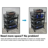 Rockville FLX BLACK Adjustable Height 4 Shelf Home Theater A/V Audio ...