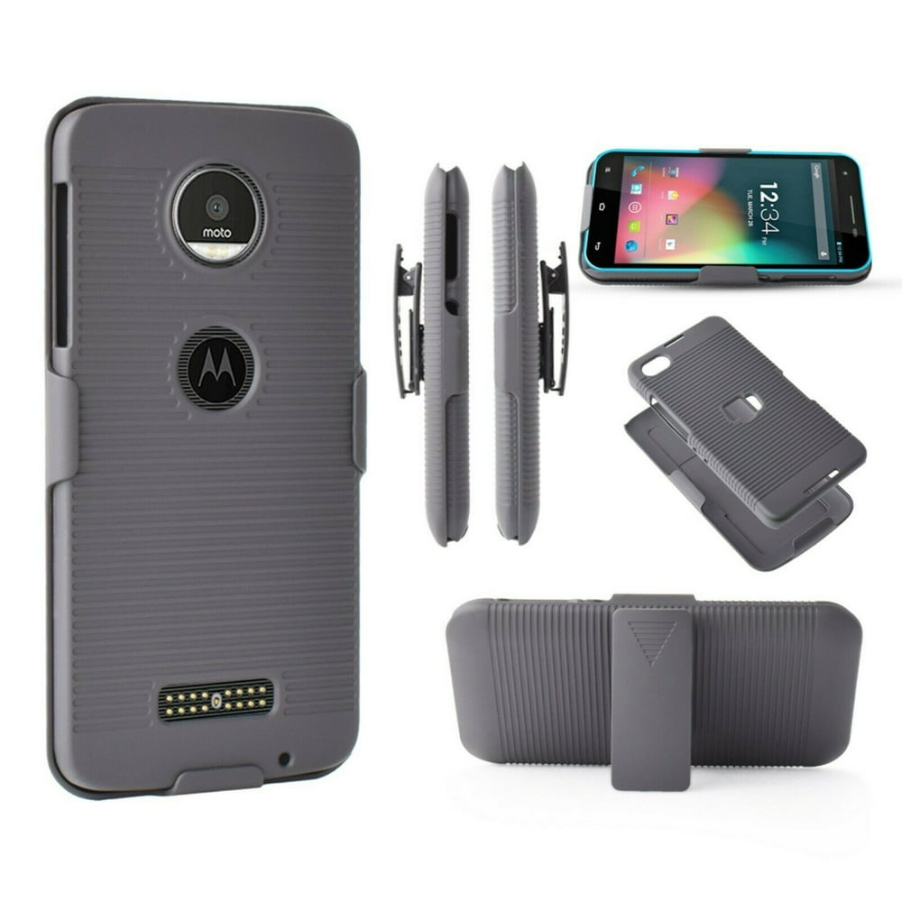 for Motorola Moto Z Droid Case Heavy Duty Shock Absorption Kickstand ...