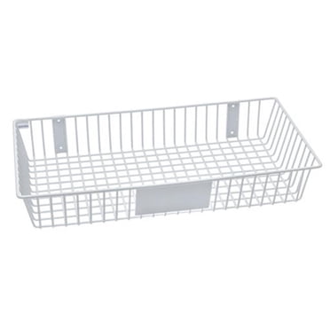 Rack'Em 9176-W Mount Anywhere White Wire Basket 18"x6"x4" with Label ...