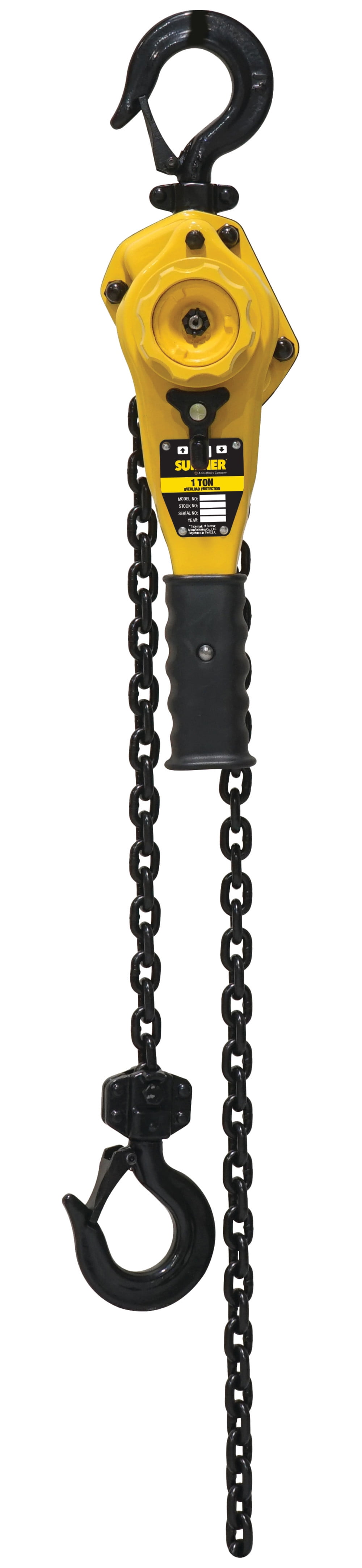 Sumner 1 Ton Lever Hoist With 10 Ft. Chain Fall And Overload Protection ...