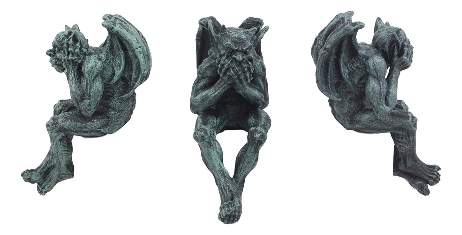 Buy Ebros Winged Hear No Evil See No Evil Speak No Evil Gargoyle Shelf ...