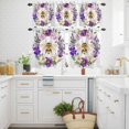 Bee Floral Kitchen Curtains Valances and Tiers Set of 3 Purple Flower ...