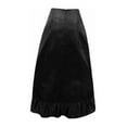Black Satin Hi Low Ruched Ruffle Skirt - Walmart.com
