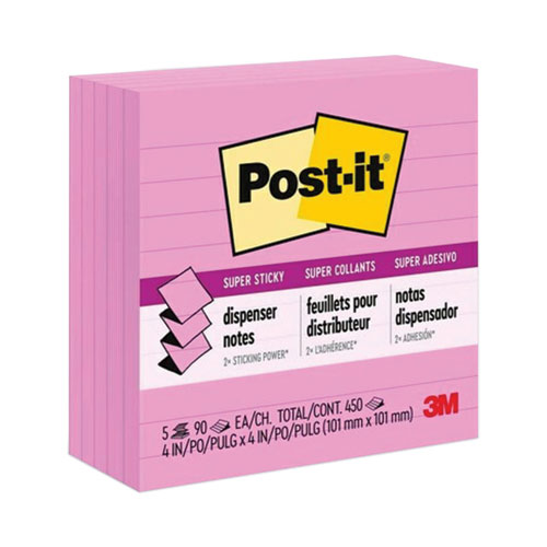 "Pop-up Notes Refill, Note Ruled, 4"" x 4"", Neon Pink, 90 Sheets/Pad ...