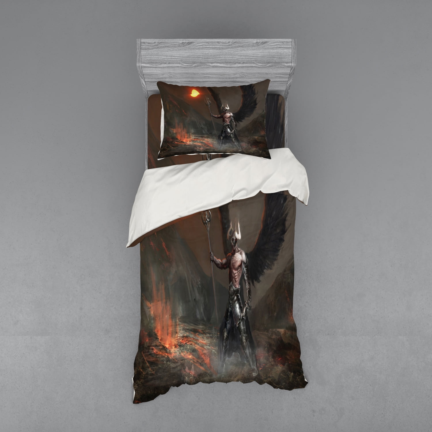 Ambesonne Fantasy Bedding Set 3 Pcs, Necromancer Knight Wings, Twin XL ...