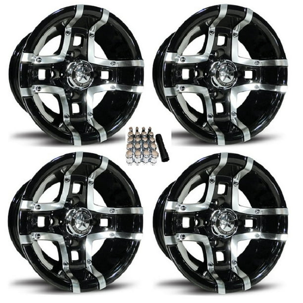 Fairway Alloys 10" Prestige Gloss Black Golf Cart Wheels/Rims Yamaha ...