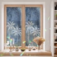 Blue Palm Tree Window Privacy Film, Summer Tropical Beach Country ...