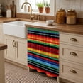 Abstract Colored Cabinet Curtain, Stripes Mexico Style Modern Art Sink ...