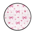 36.2 Inch Round Floor Mat Pink Butterfly Knot and Flowers Carpet Decor ...