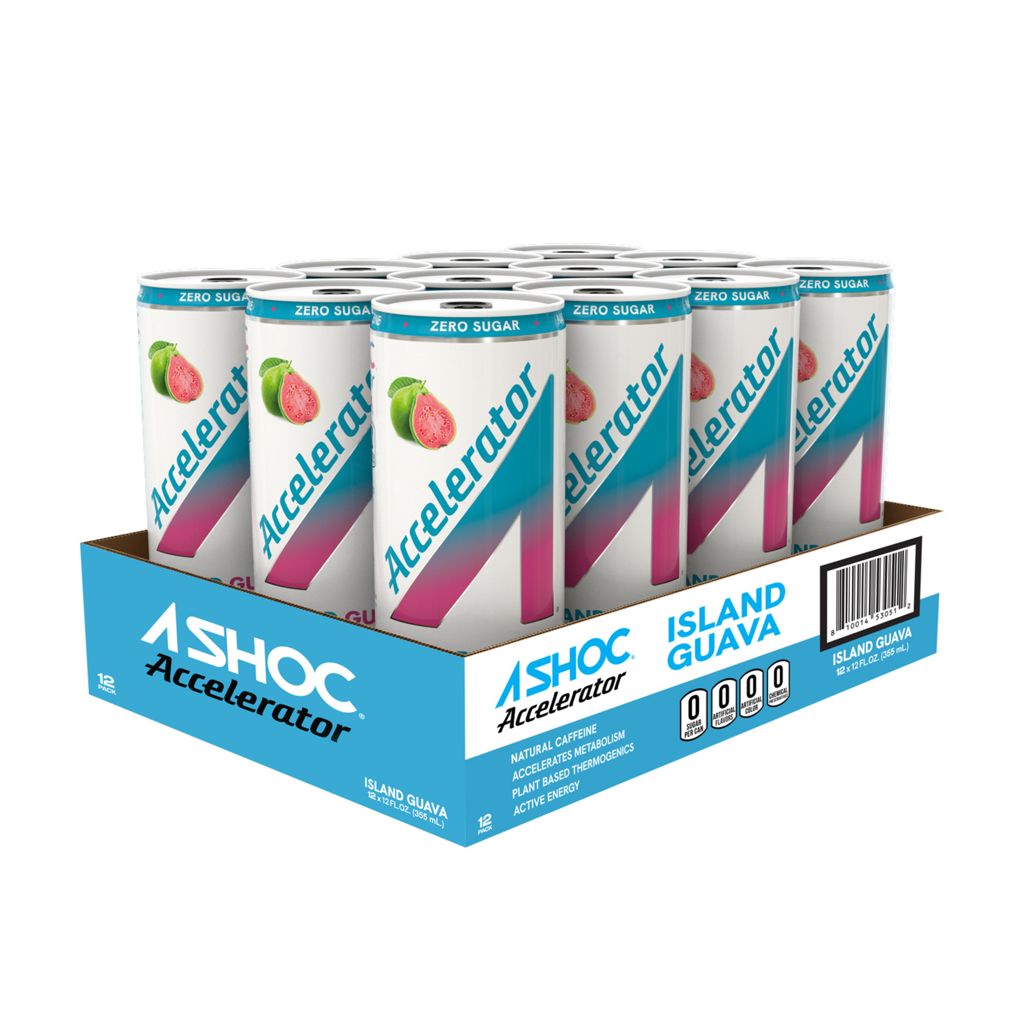 Buy A SHOC Accelerator Island Guava Energy Drink, 12 fl oz can (Pack of ...