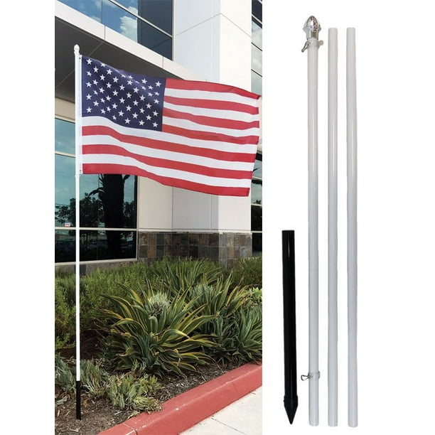 10' Foot White Aluminum Flag Pole Kit (No Flag) - Walmart.com - Walmart.com