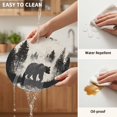 Brown Bear Forest Silhouette Leather Placemats Set of 4, 12 Inch ...