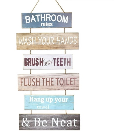 Wall Hanging Sign, Rustic Wooden Rules Sign - Home Wall Decoration Sign ...