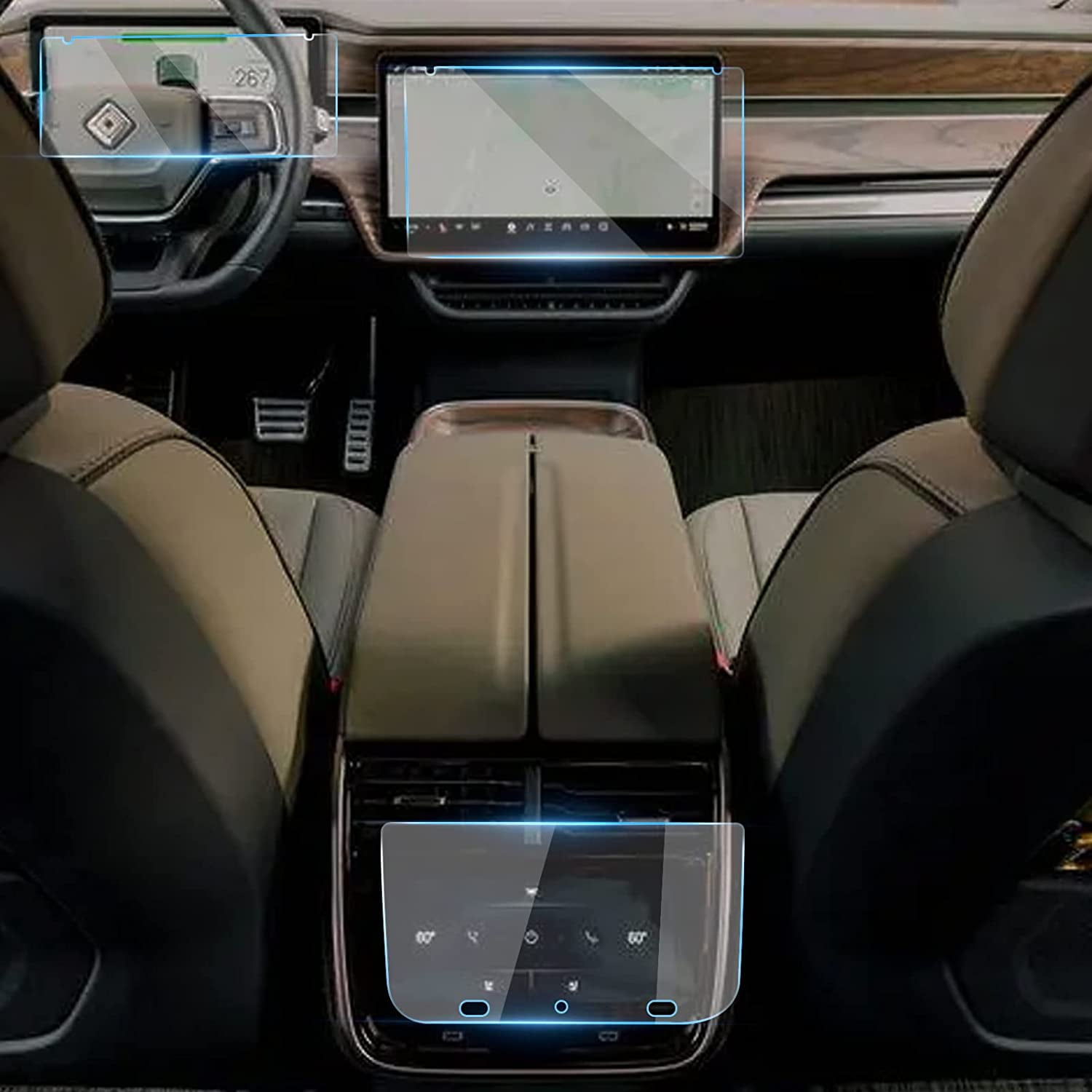 (3 pack) amFilm 2022 Rivian R1T / R1S Touch Display Tempered Glass ...