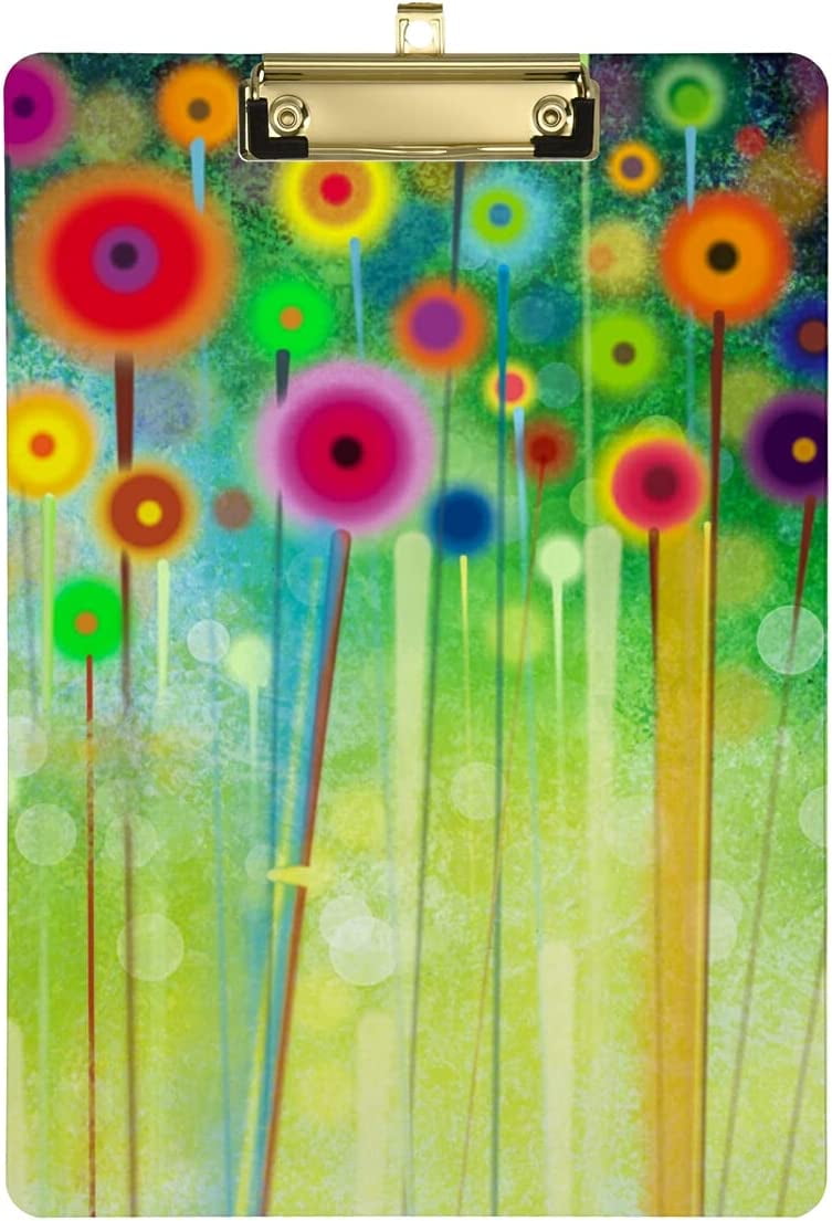 FMSHPON Spring Watercolor Flowers Clipboard Hardboard Wood Nursing Clip ...