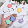 1 Set 5Pcs 5 Colors Silicone Flower Keychains with Iron Ring and Ball ...