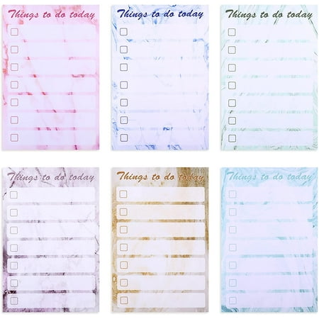 180 Sheets 6 Pieces Marble to Do List Sticky Notes Multiple Designs ...