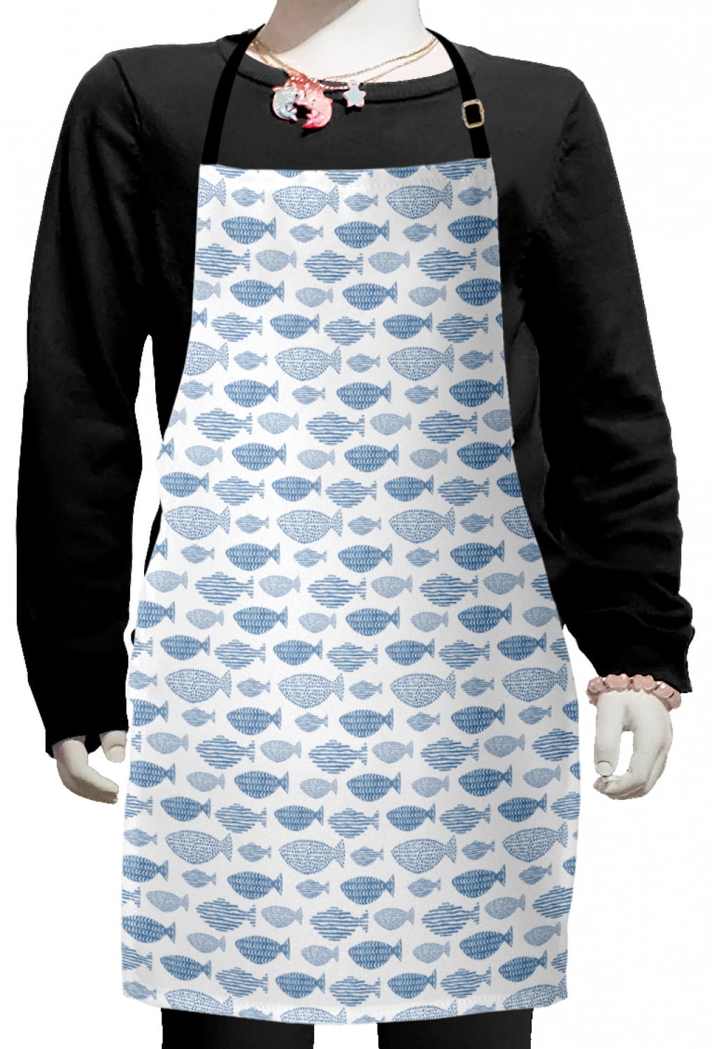 Fish Kids Apron, Abstract Watercolor Effect Fish Pattern Designed with ...