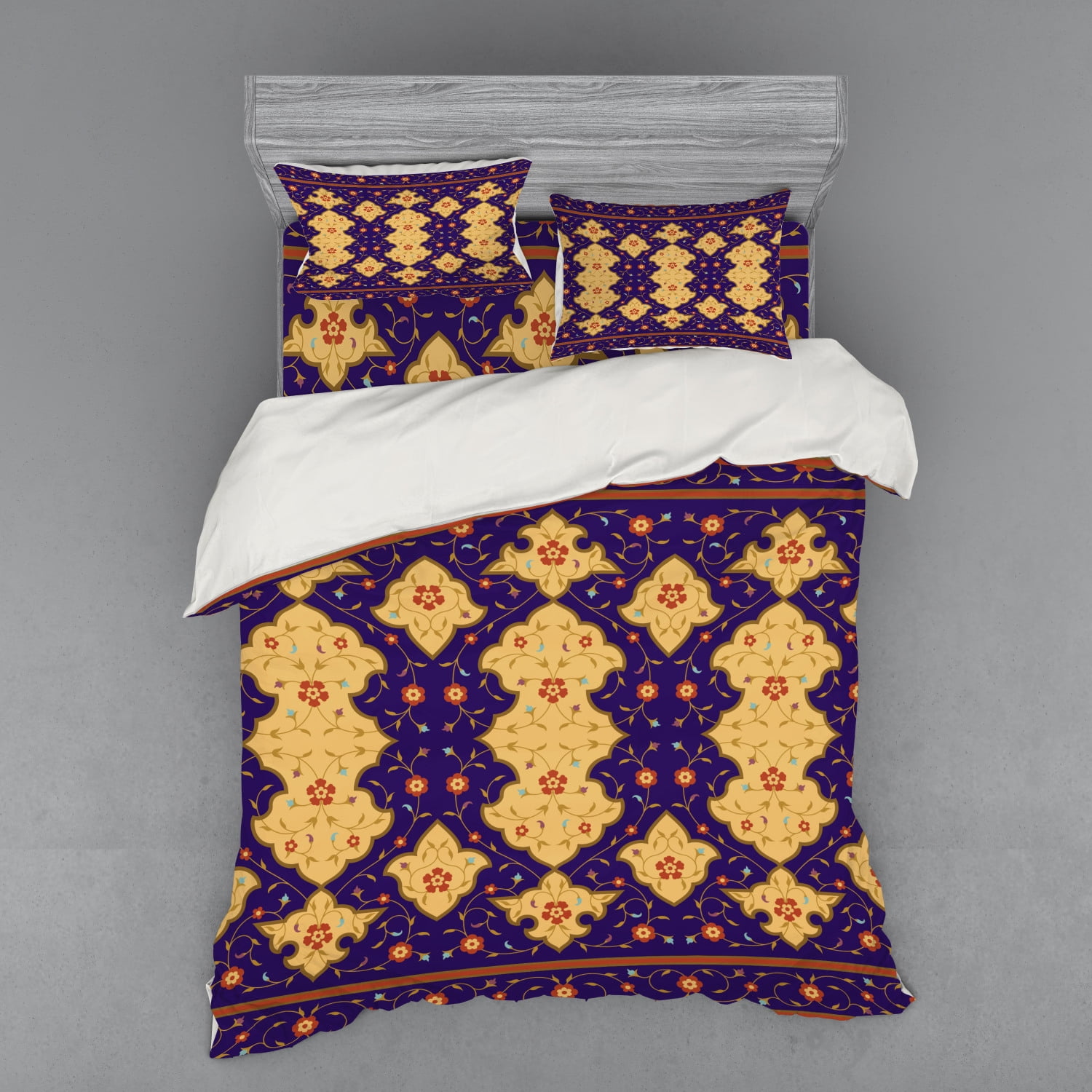 Ambesonne Moroccan Bedding Set 4 Pcs, Effected Border, Queen, Purple ...