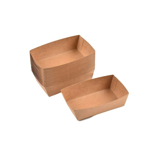 tredstone 100Pcs Kraft Paper Boat Shape Packaging Open Box Containers ...