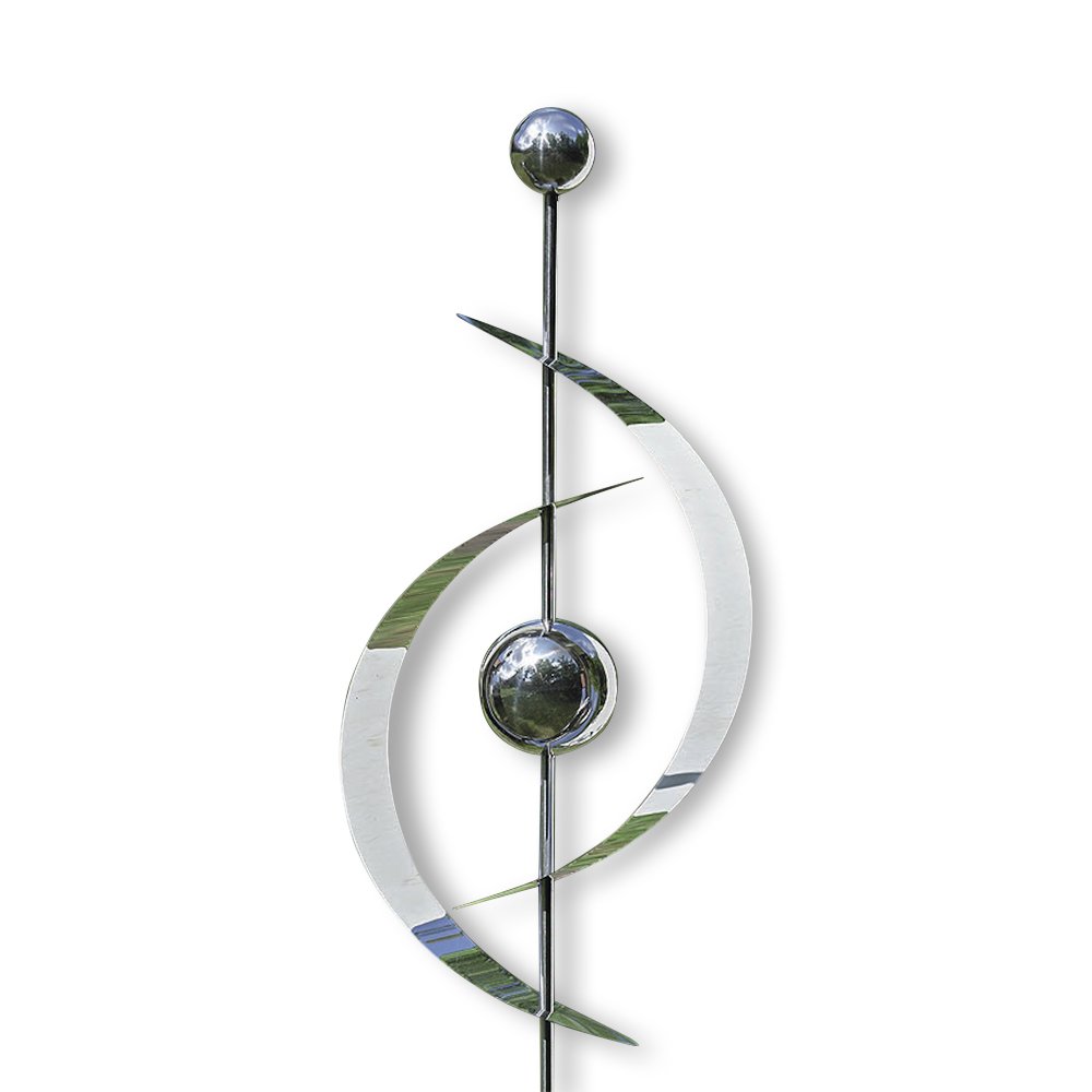 Crosby Street Chic Ball And Double Arc Garden Stake, Stainless Steel ...