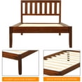 Churanty Twin Size Wood Bed Frame with Headboard,Walnut - Walmart.com