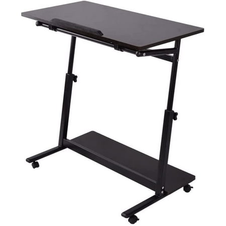 Angled and Height Adjustable Rolling Table Standing Home Office Overbed ...