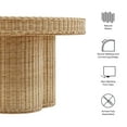 Ainsley 32 Inch Round Natural Rattan Coffee Table in Natural - Walmart.com