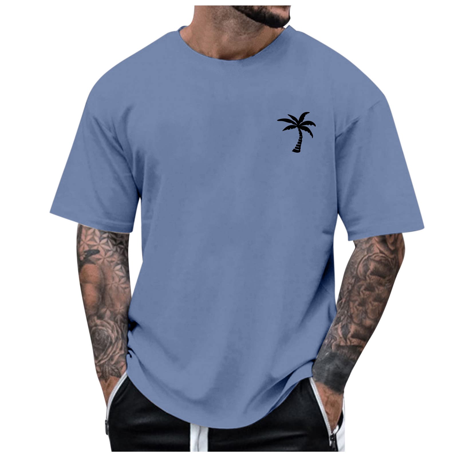Click here for Xiaowwww Male Summer Beach Little Tree Print T Shi... prices
