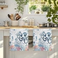 Dish Towels, Ocean Octopus Absorbent Kitchen Towels 2 PCS, Coral Shell ...
