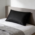 Black Smooth Satin Like Pillowcase With Envelope Closure For Hair Care ...