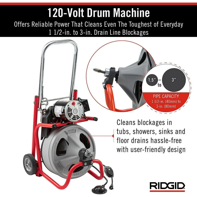 Ridgid Drain Cleaning Machine,Corded,165 RPM K-400 With, 51% OFF