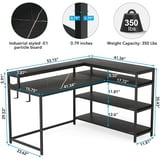 Tribesigns Reversible L Shaped Corner Computer Desk with Storage Shelf ...