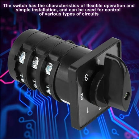 500V 20A 7-Position 12 Terminals Locking Type Selector Switch ...