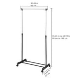 Ktaxon Portable & Expandable Rolling Garment Rack with Adjustable Stand ...