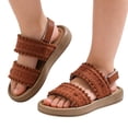 AUDeals Girls Open Toe Platform Sandals, Adjustable Ankle Strap ...
