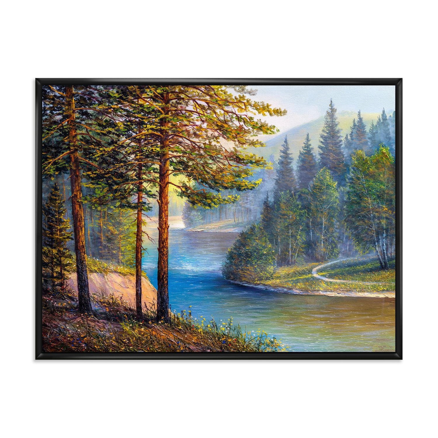 Click here for Designart Morning Sunlight Through The Pine & Fir... prices