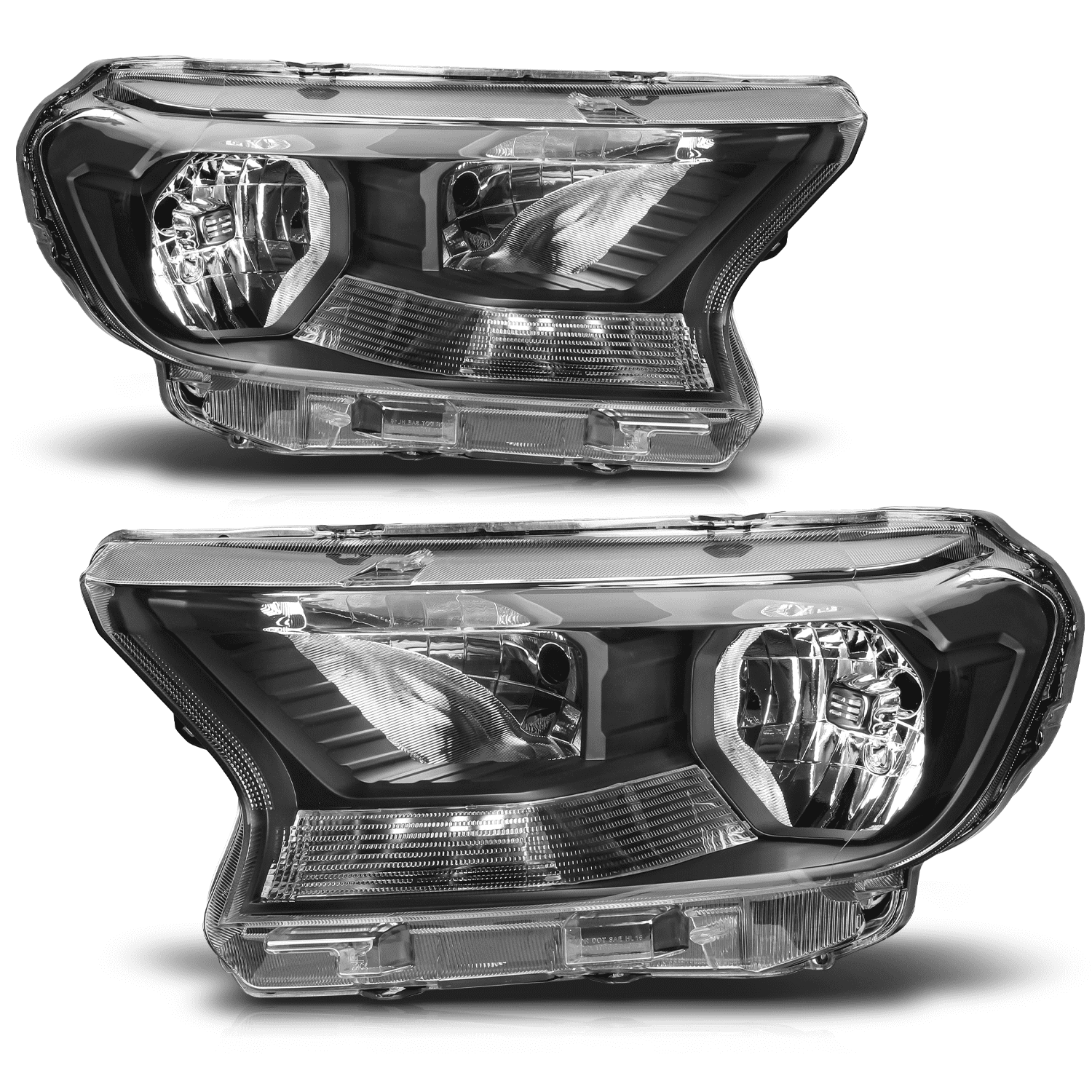 M-AUTO Black Housing Clear Lens Clear Corner Headlights Replacement for ...