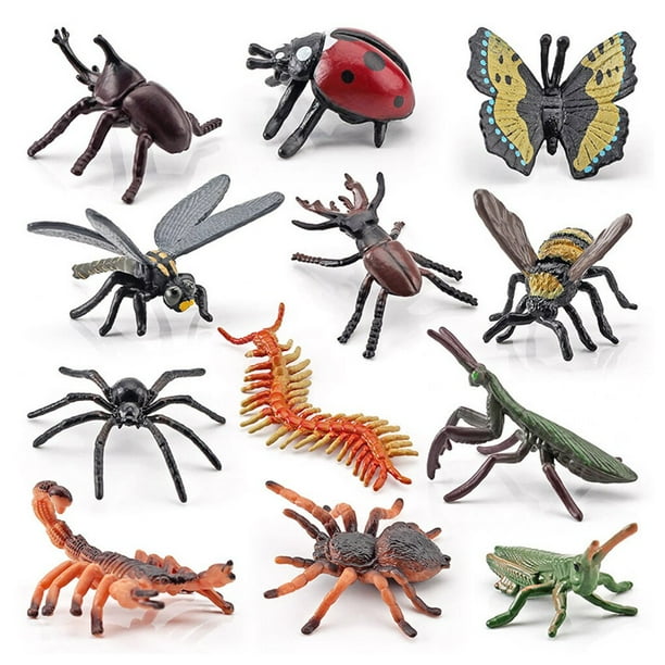 Paquete de 12 figuras de insectos, figuras de animales educativos ...