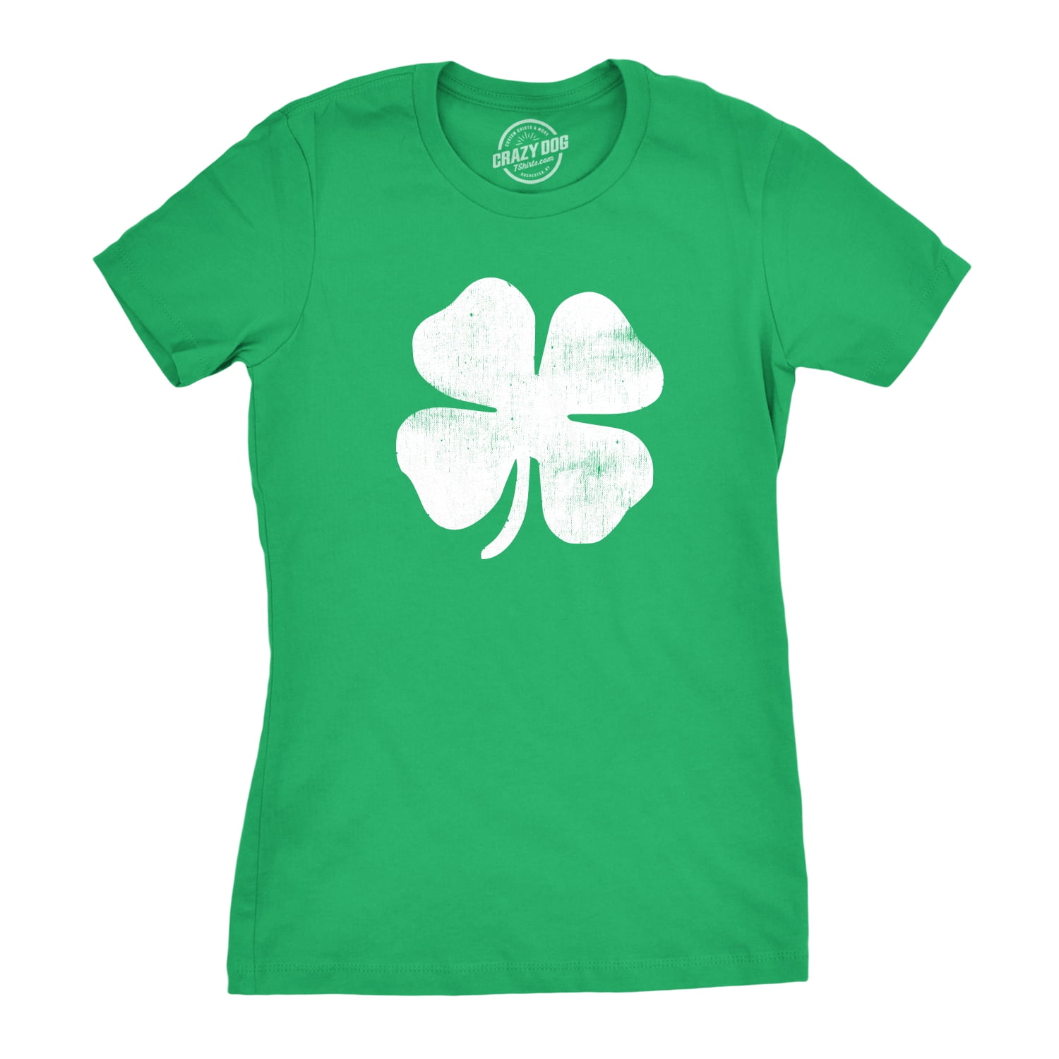 Womens Four Leaf Clover T Shirt Funny Saint Patricks Day Shamrock Lucky