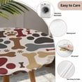 Dog Paw Print Fitted Tablecloth with Elastic Edged, Round Table Cloth ...