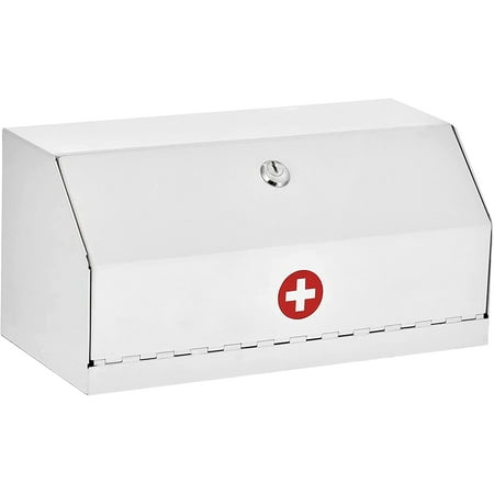 Locking Drug Cabinet – Wall Mount Heavy Duty White Steel Prescription ...