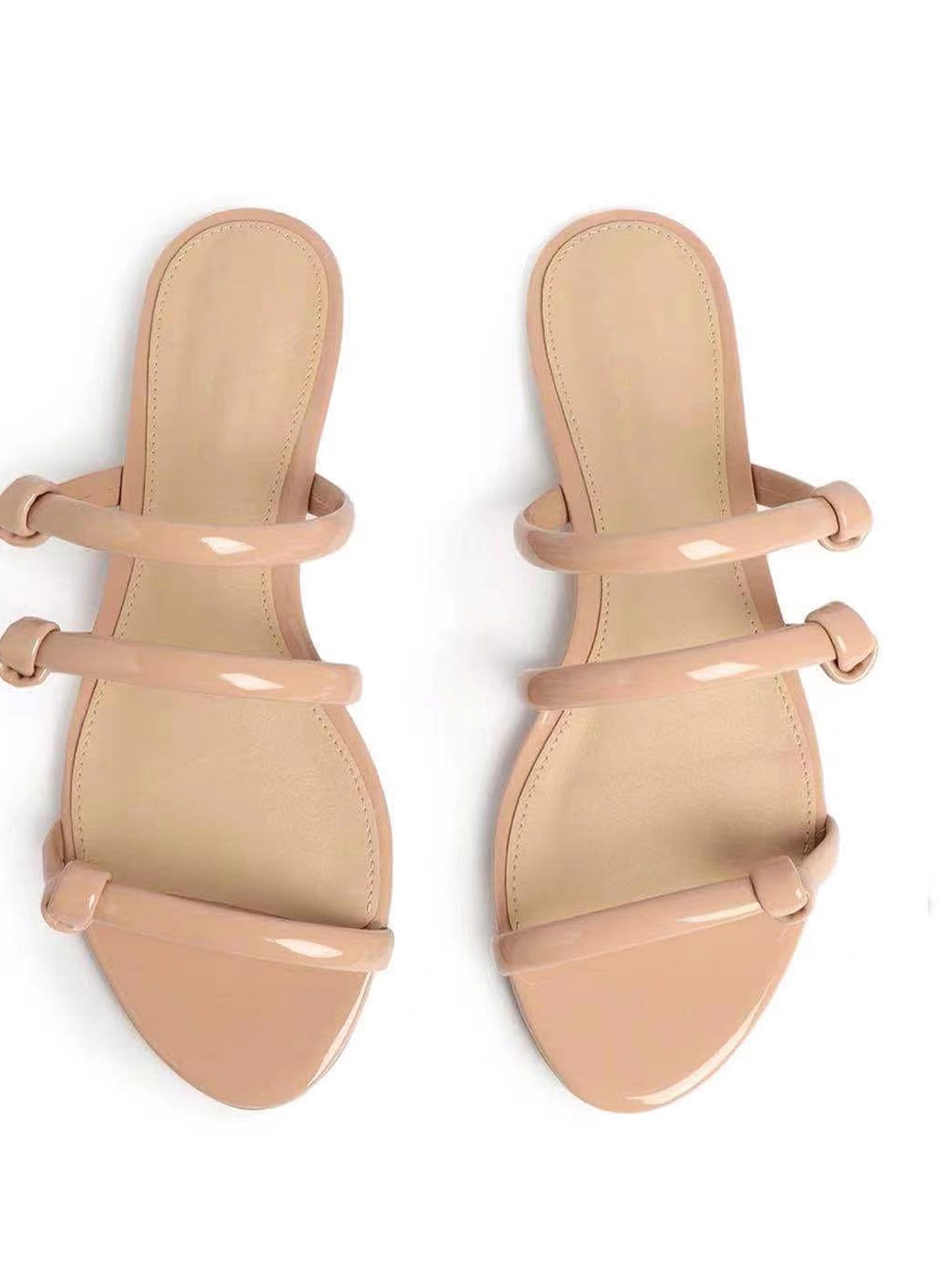 Pfysire Women Flats Sandals Slides Slip-On Sliders Soft Slippers Shoes ...