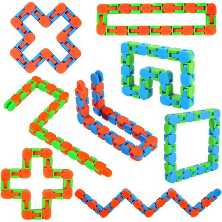 8 Pack Wacky Tracks Snap and Click Fidget Toys,Snake Fidget Toys for ...