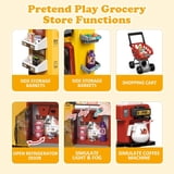 Supermarket Play Set Plastic Toy w/ Shopping Cart Coffee Shop 54 Pcs ...