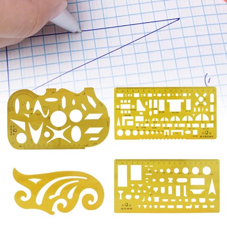 Geometric Template Ruler Clear Yellow Professional Geometry Rulers ...